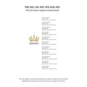 Crown Machine Embroidery Design in Fill Stitch and Applique, Multiple ...