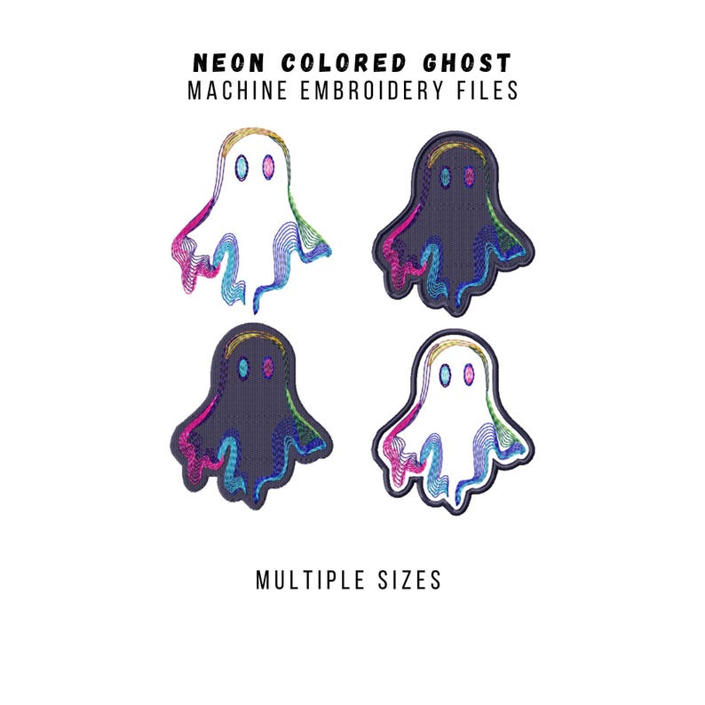 Neon Ghost Machine Embroidery Designs, Fill, Patch, Applique and Simple ...