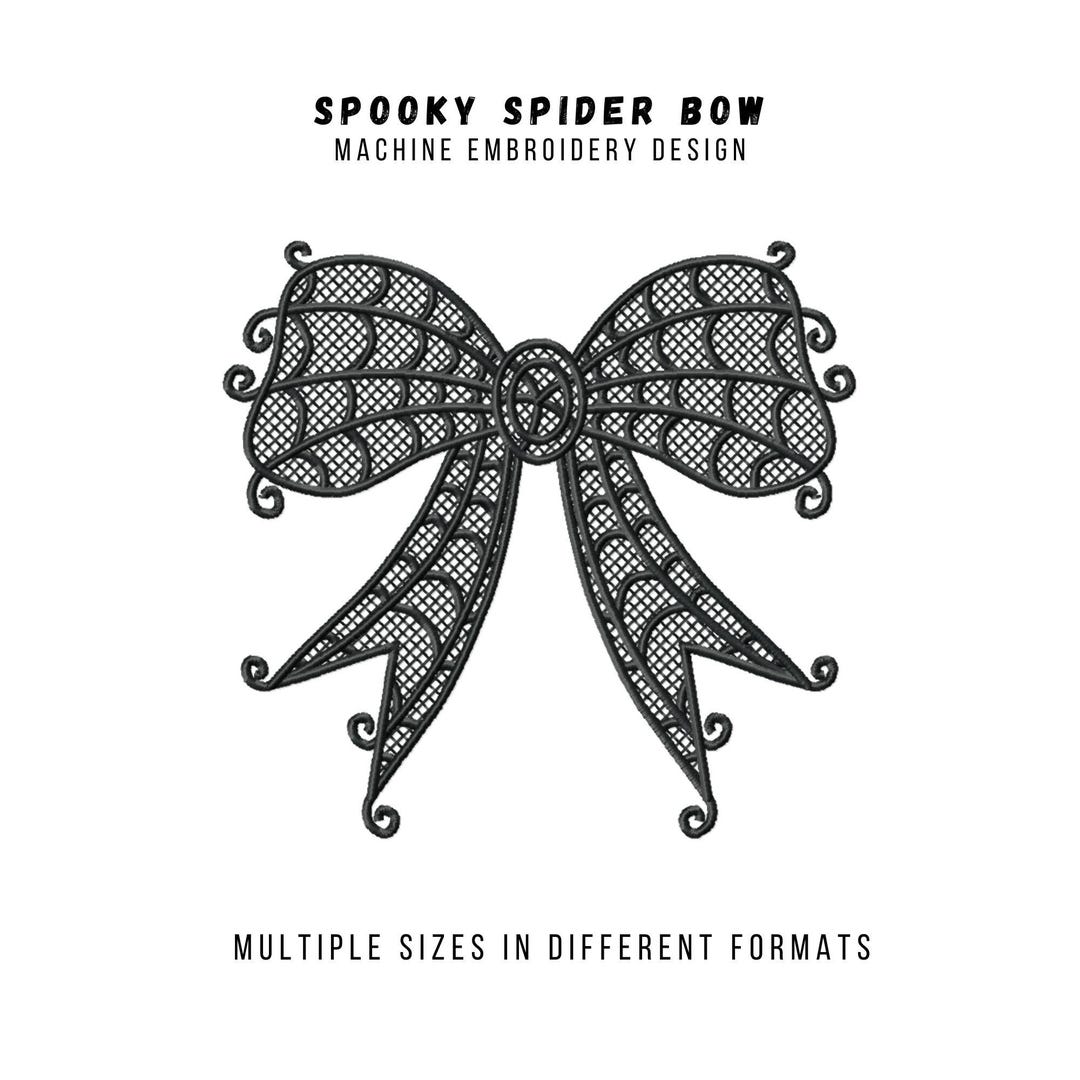Spider Web Bow Machine Embroidery Design for a Spooky Halloween: 3in ...