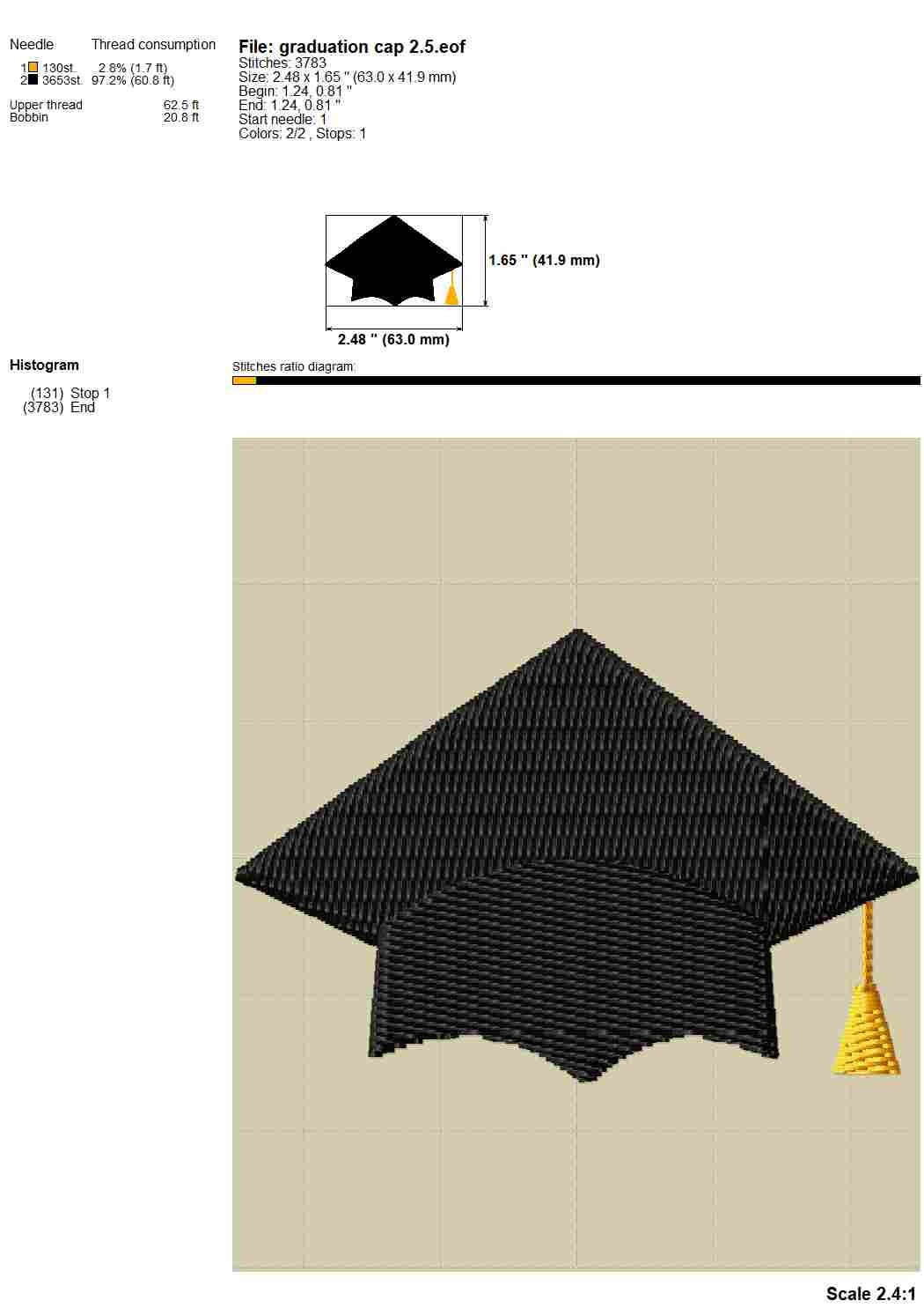 Graduation Cap Machine Embroidery Designs Small Graduation | Etsy