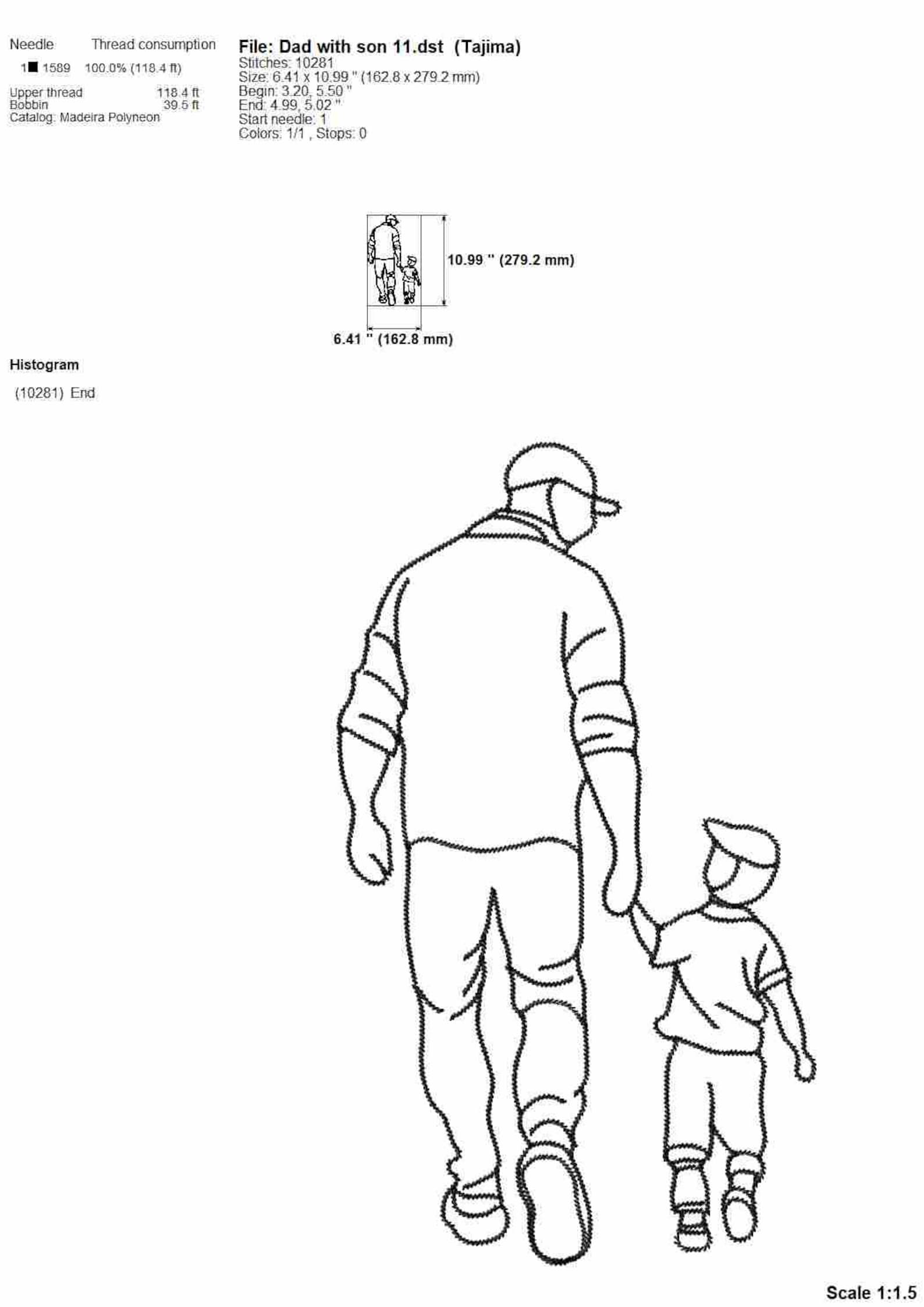 Dad and Son Embroidery Design for Machine, Father’s Day Embroidery ...