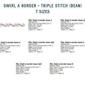 Continuous Swirl Border Machine Embroidery Designs, Bean and Single Run ...