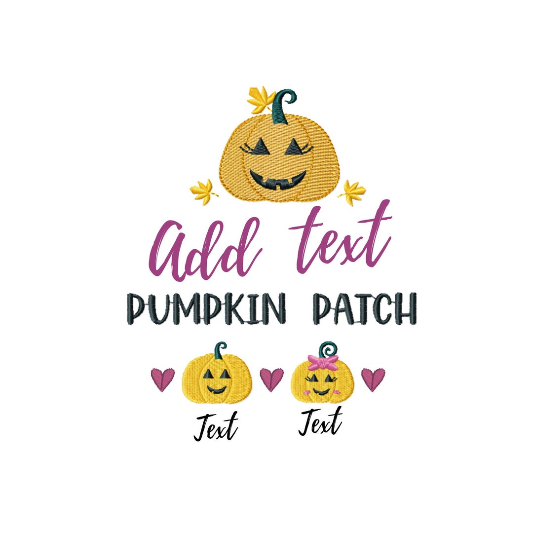 Customizable Pumpkin Patch Machine Embroidery Design (digital Files) - Etsy