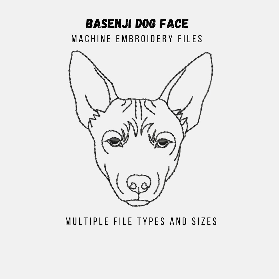 Basenji Dog Face Machine Embroidery Designs, Dog Breed Embroidery Files ...