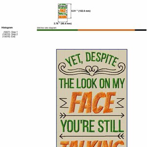 Sarcastic Machine Embroidery Designs, Face Talking Embroidery Patterns ...