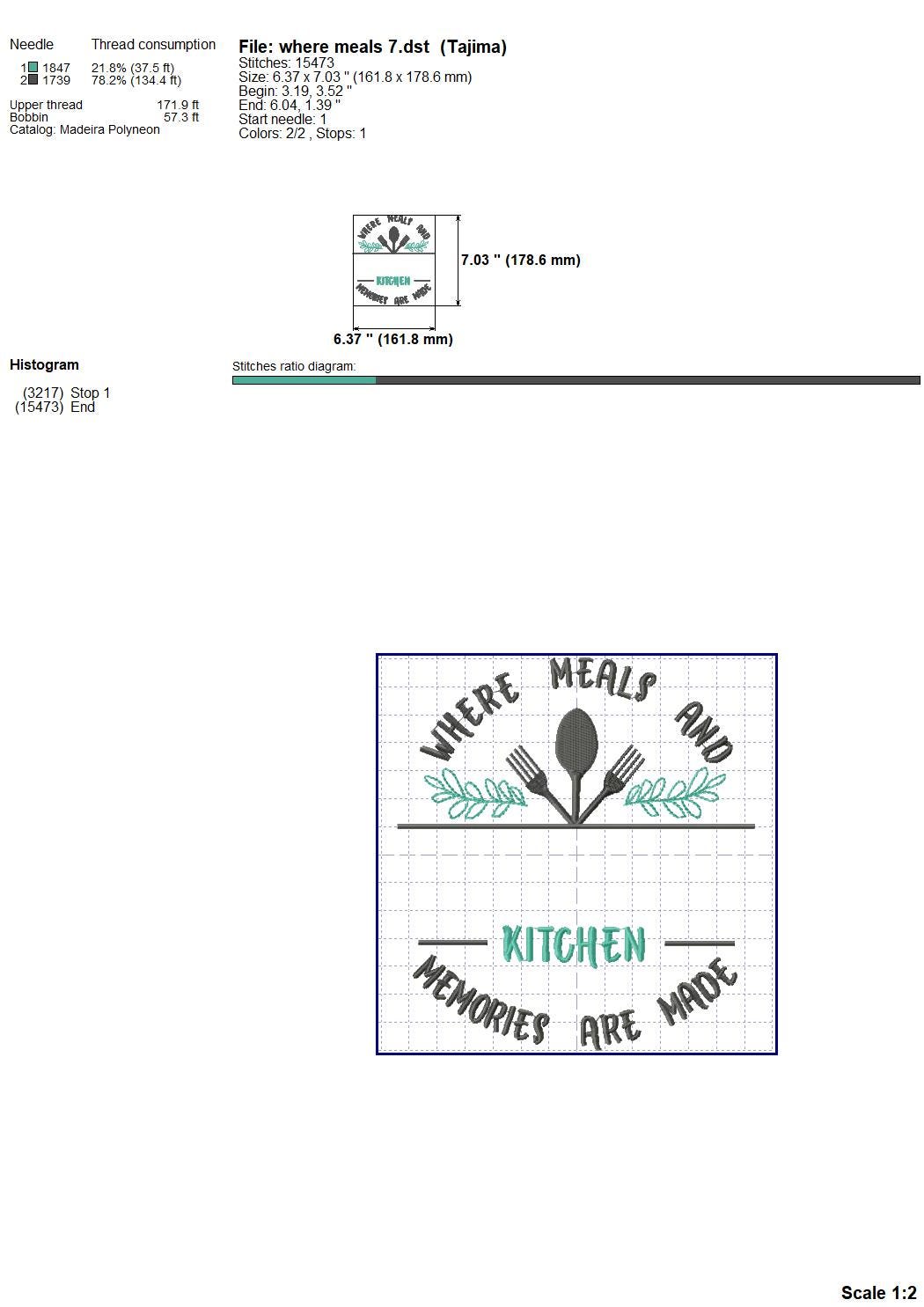 Split Machine Embroidery Design for Aprons and Kitchen Towels 4in ...