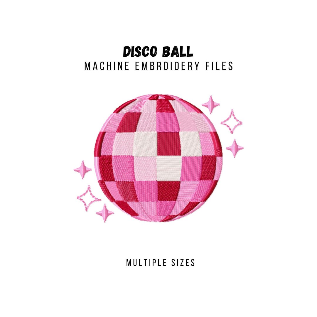 Disco Ball Machine Embroidery Designs, Retro Embroidery Files, Vintage ...