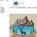 Deer Lake and Mountain Scene Machine Embroidery Designs, 3 Sizes, Deer ...
