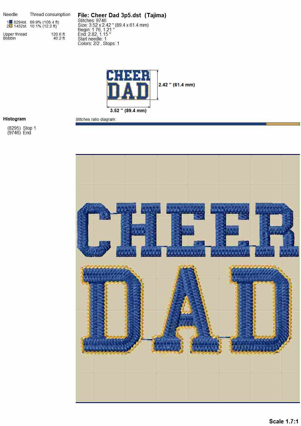 Cheer Dad Machine Embroidery Designs, 8 Sizes - Etsy