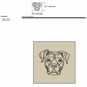 Boxer Dog Face Machine Embroidery Design Outline, Dog Sketch Embroidery ...