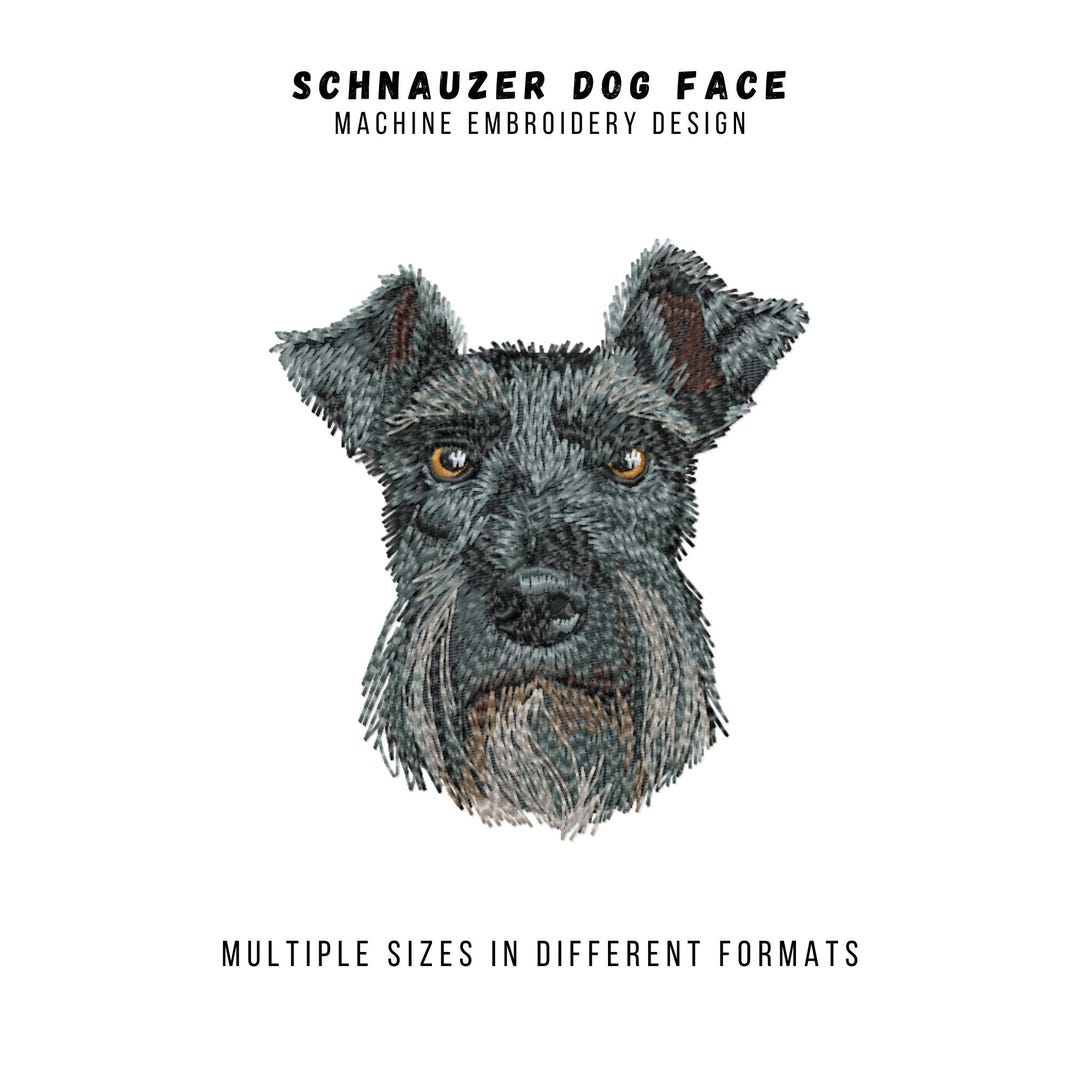 Schnauzer Face Embroidery Design: Dog Lover Pattern (machine Files) - Etsy