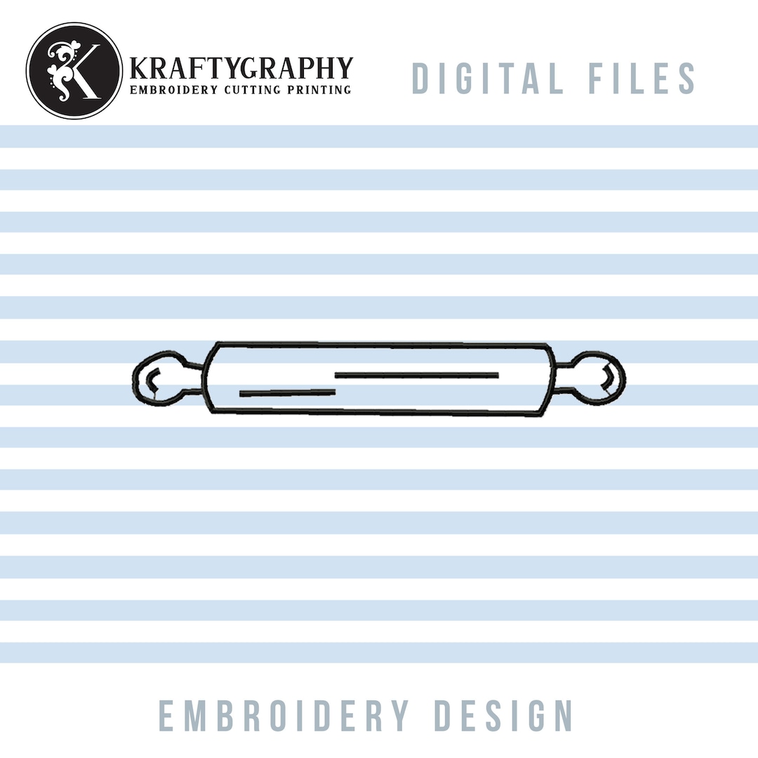 Rolling Pin Machine Embroidery Designs, Simple Kitchen Embroidery ...