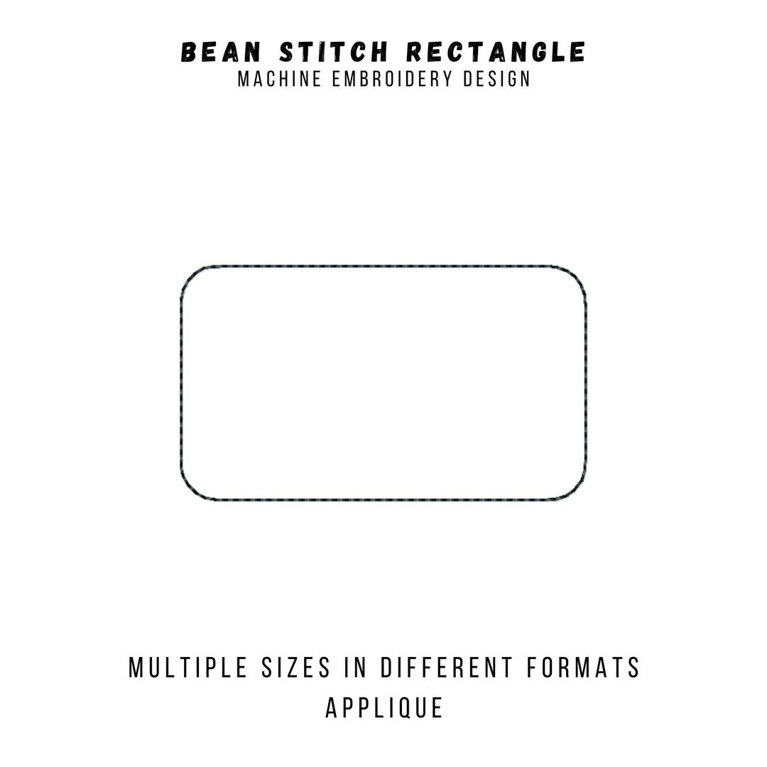 Rectangle With Rounded Corners Machine Embroidery Design, Bean Stitch ...