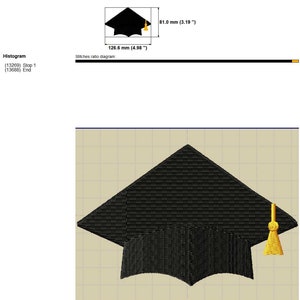 Graduation Cap Machine Embroidery Designs, Small Graduation Hat ...