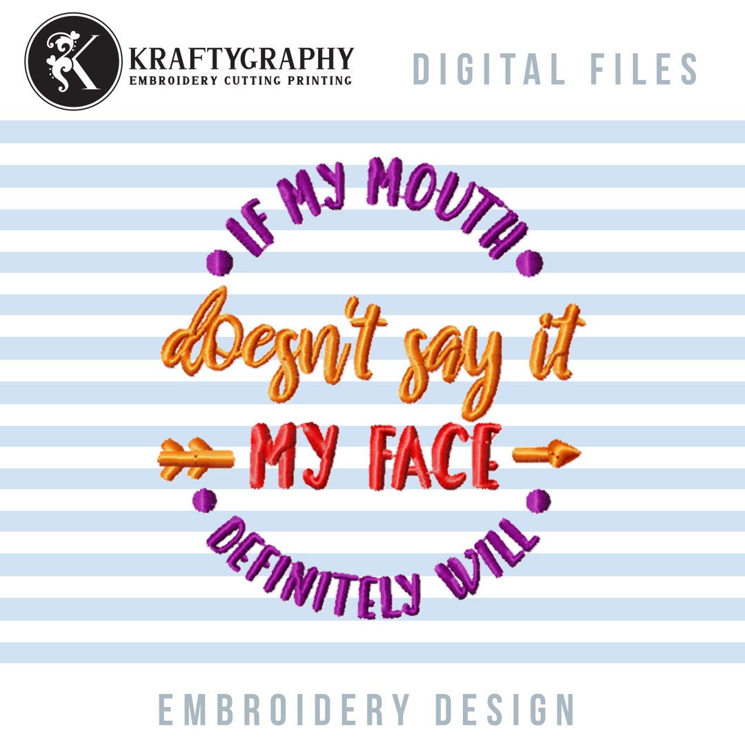 Funny Sarcastic Embroidery Design: Adult Humor Pattern (machine Files ...