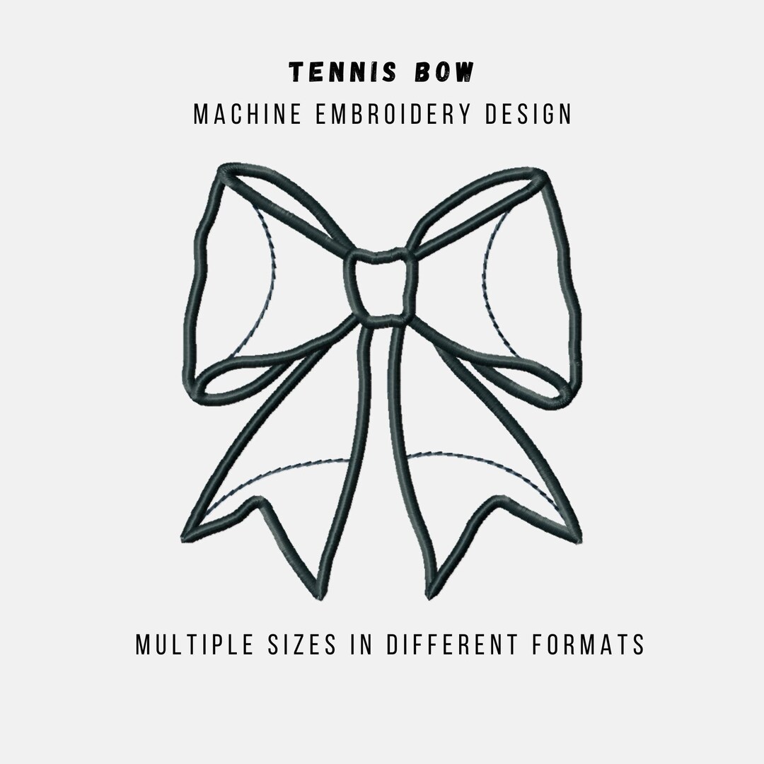 Tennis Bow Side Applique and Fill Machine Embroidery Design - Etsy