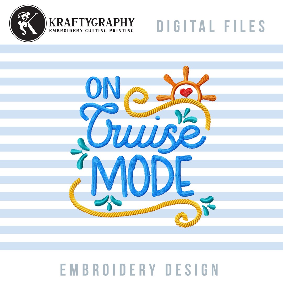 Cruise Word Art Machine Embroidery Designs, Cute Cruising Embroidery ...