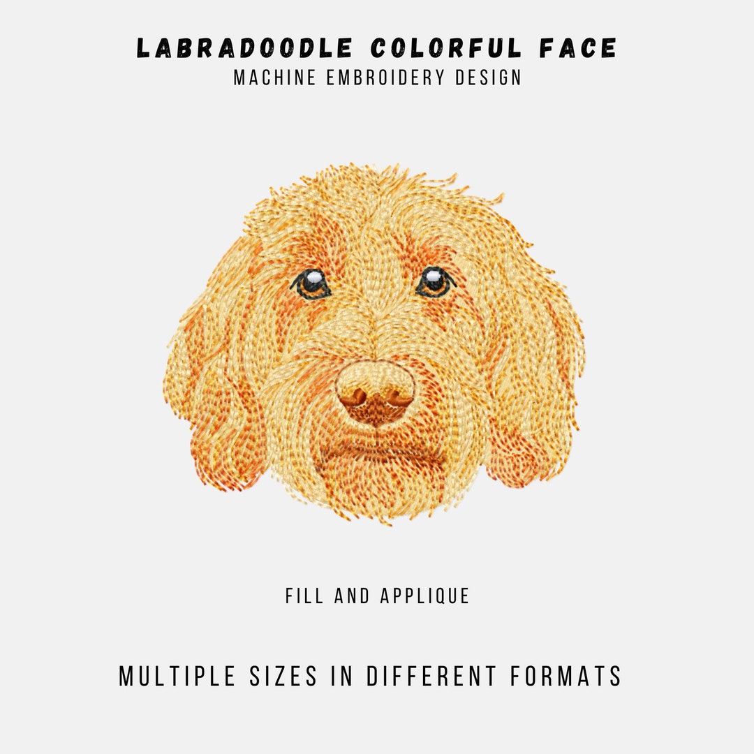 Labradoodle Colorful Face Machine Embroidery Design (digital Download ...