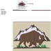 Buffalo With Mountain Machine Embroidery Designs, Wildlife Embroidery ...
