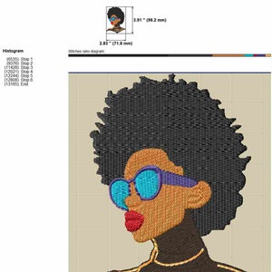 African American Woman Machine Embroidery Designs, Afro Woman With ...
