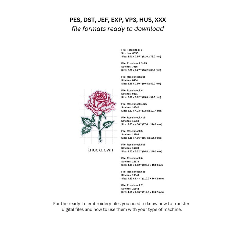 Rose Machine Embroidery Design: Applique, Fill, Knockdown (digital ...