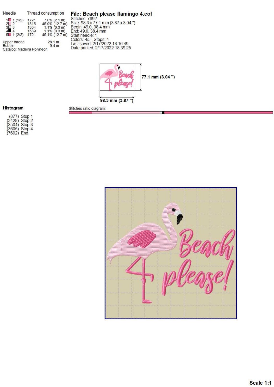 Summer Machine Embroidery Designs Flamingo Embroidery - Etsy