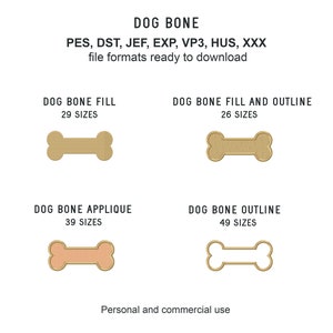 Dog Bone Machine Embroidery Designs, Basic Shape Patterns, Fill and ...