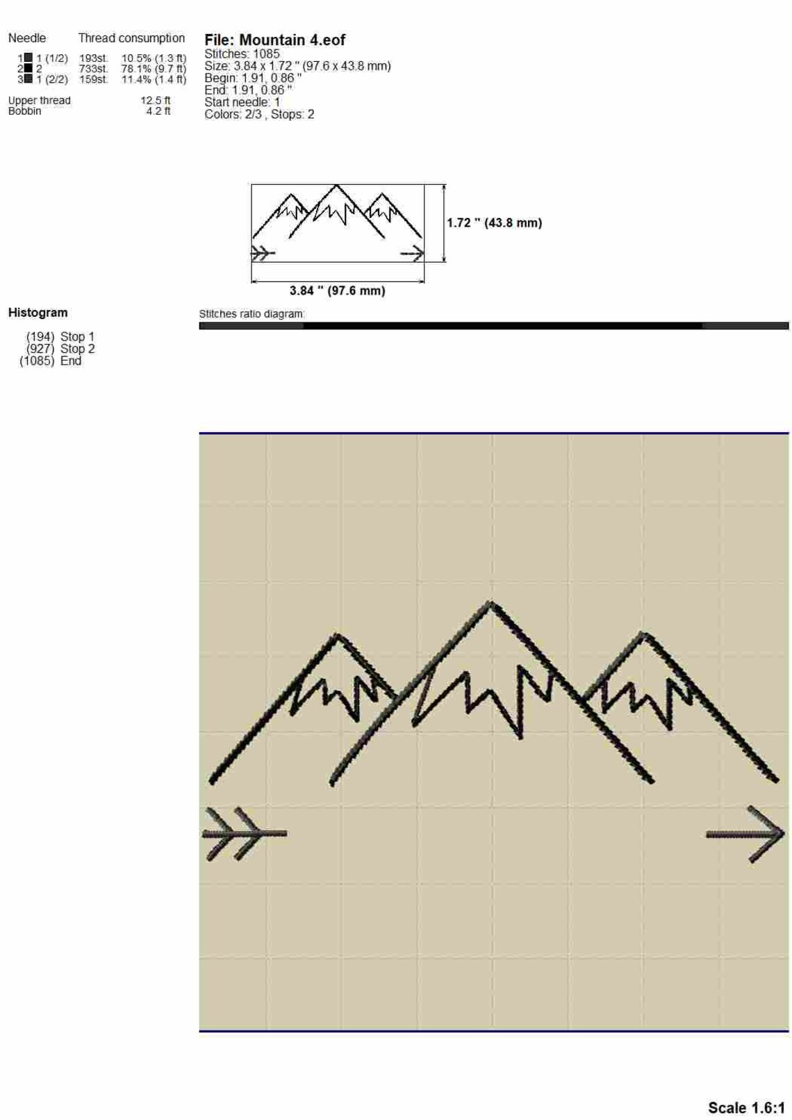 Mountains Machine Embroidery Designs Add Name Embroidery - Etsy