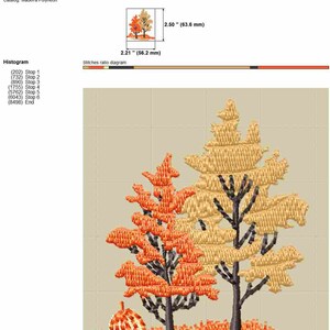 Fall Scene Machine Embroidery Design, Autumn Landscape With Trees and ...