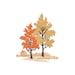 Fall Scene Machine Embroidery Design, Autumn Landscape With Trees and ...
