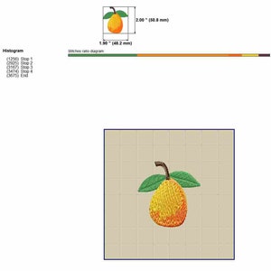 Simple Mango Embroidery Design for Machine, Fill Stitch With 9 Sizes - Etsy