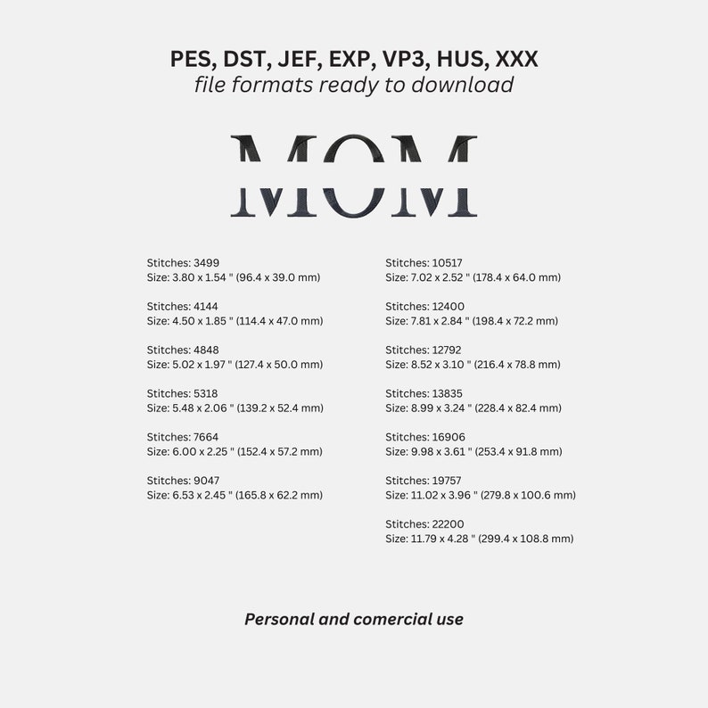 Mom Split Monogram Machine Embroidery Design: 4in - 12in - Etsy
