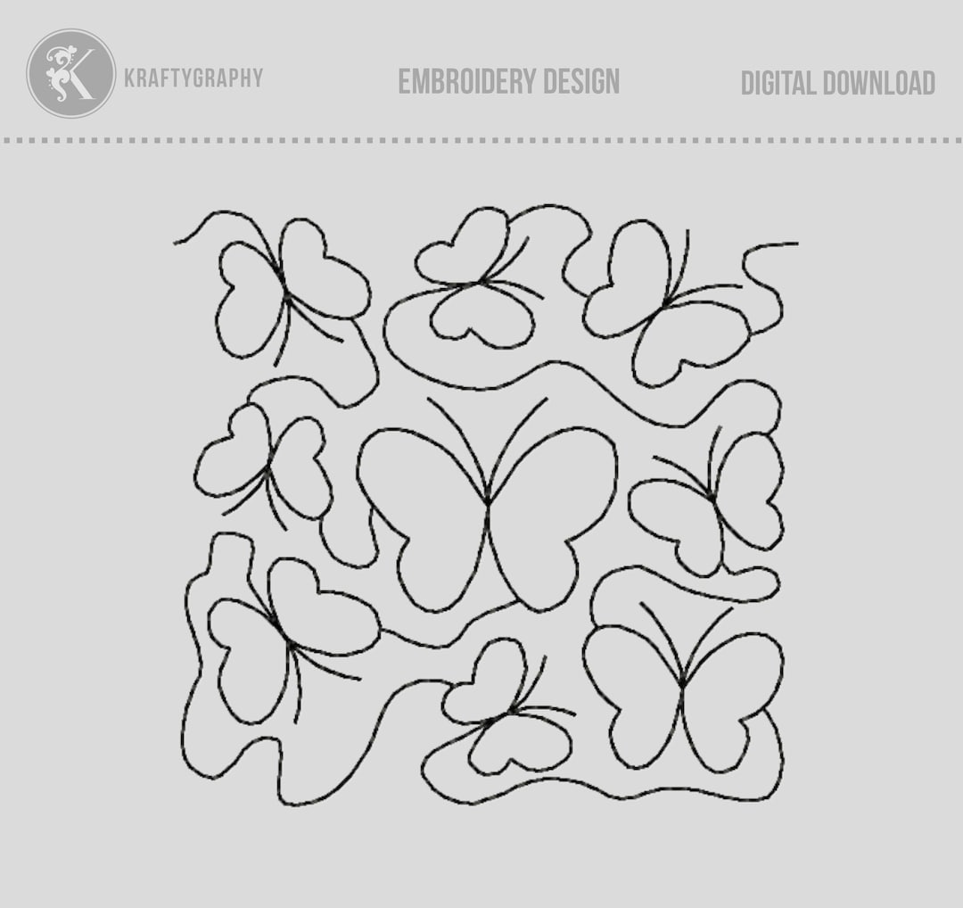 Butterfly Quilting Embroidery Design: Repeating Block Pattern (machine ...