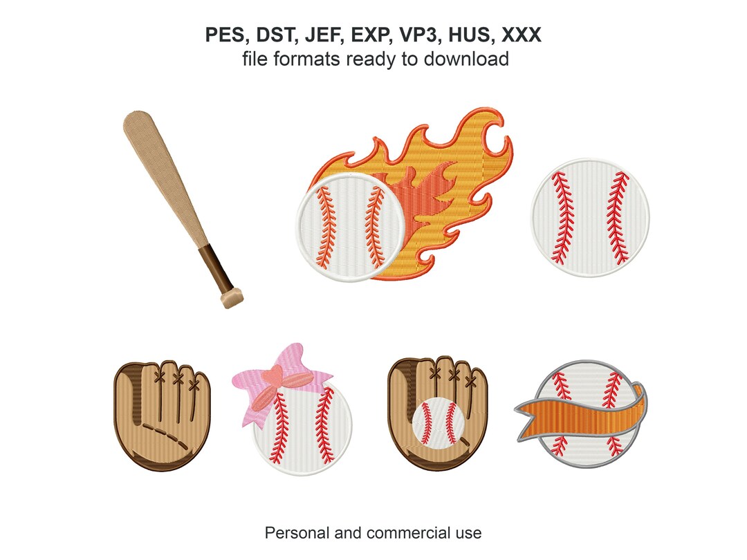 Baseball Embroidery Designs Bundle, Baseball Bow Embroidery Patterns ...