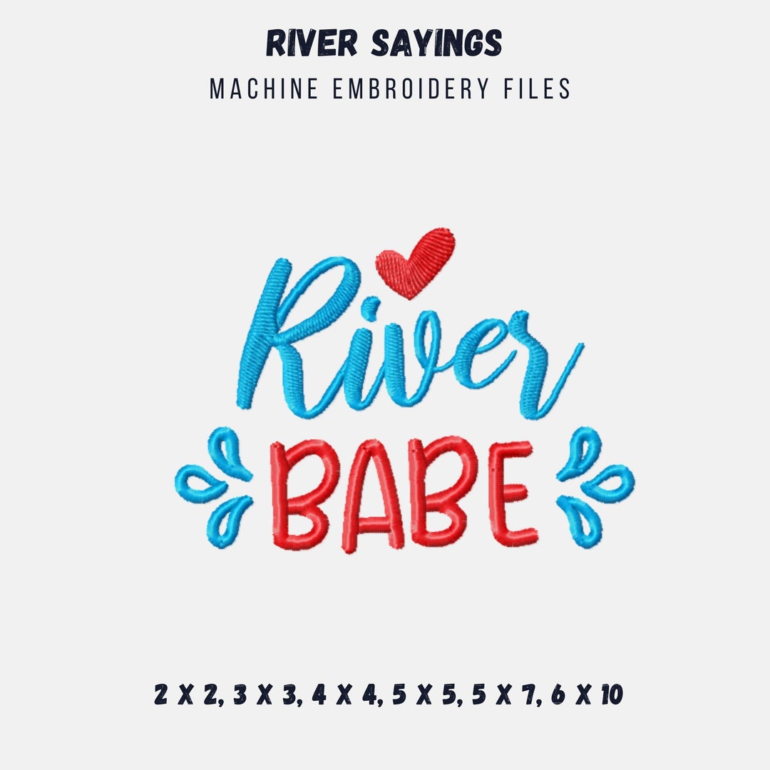 River Machine Embroidery Design for Women, Cute Embroidery Patterns ...