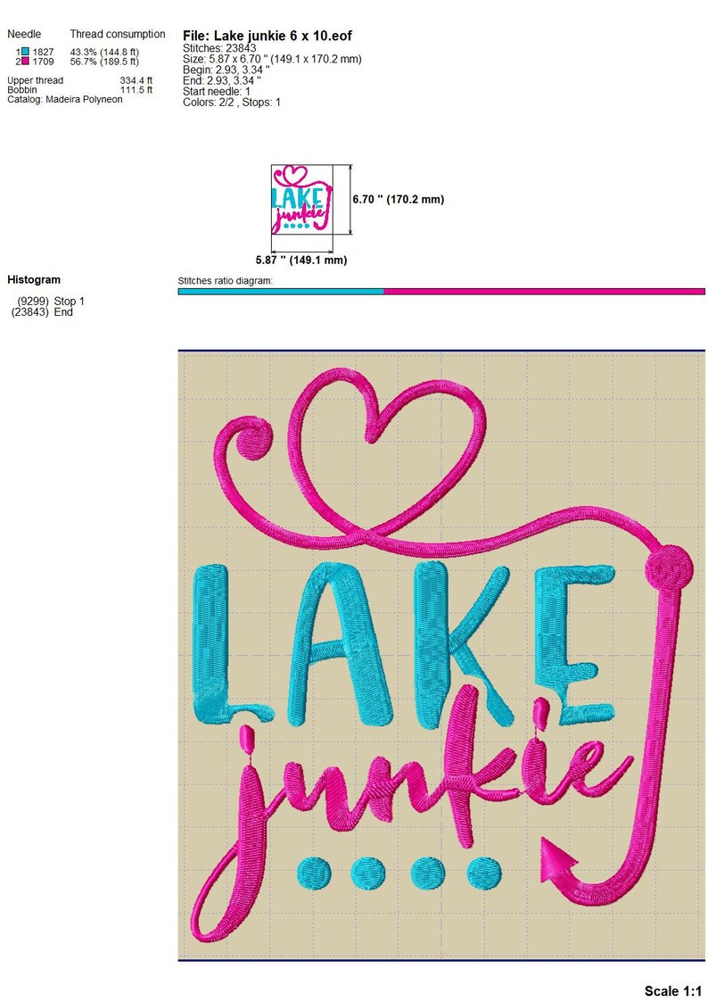 Lake Machine Embroidery Designs Lake Junkie Embroidery - Etsy