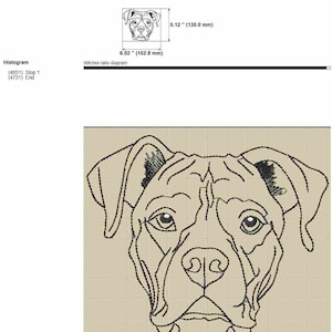Boxer Dog Face Machine Embroidery Design Outline, Dog Sketch Embroidery ...