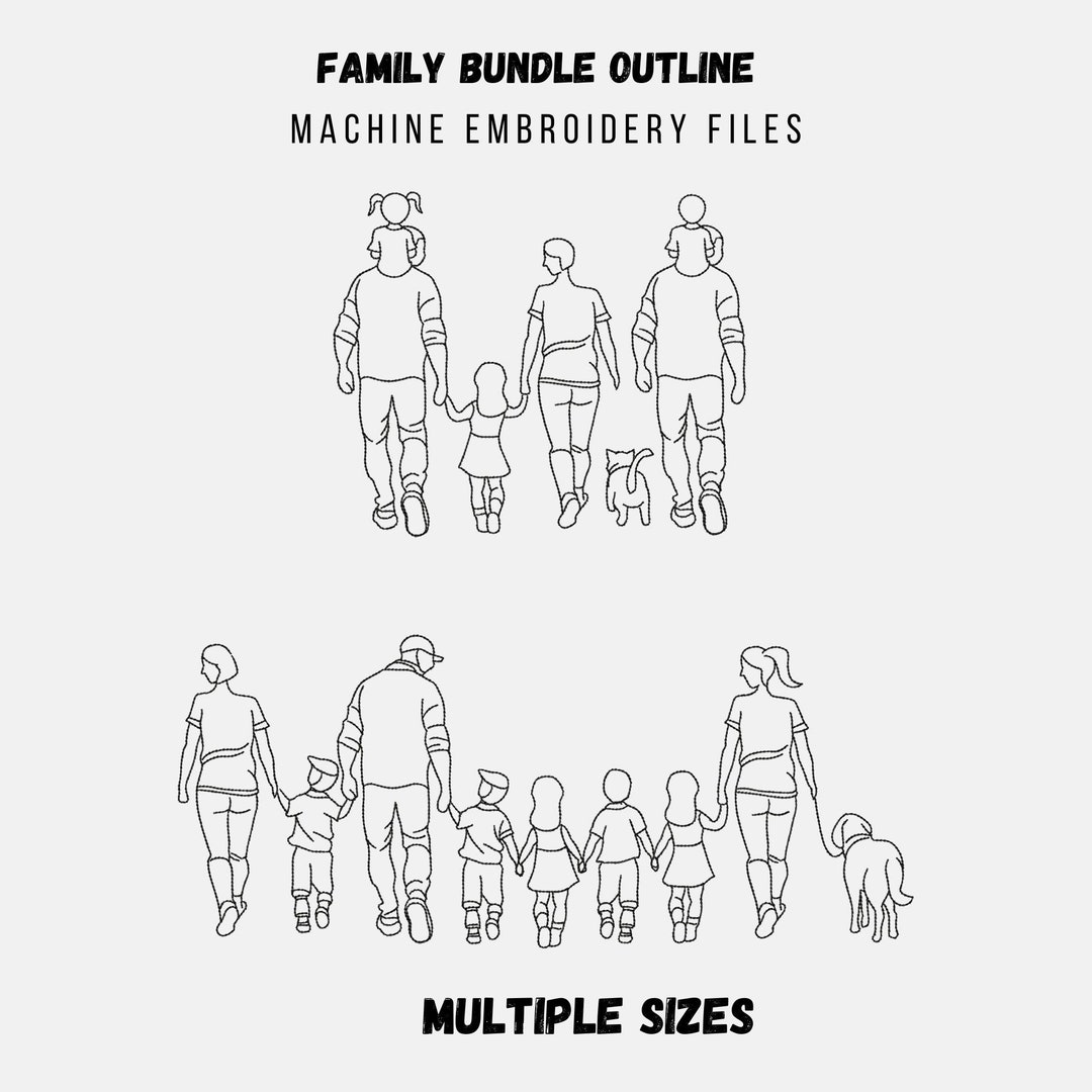 Customizable Family Machine Embroidery Designs Bundle for Personalized ...