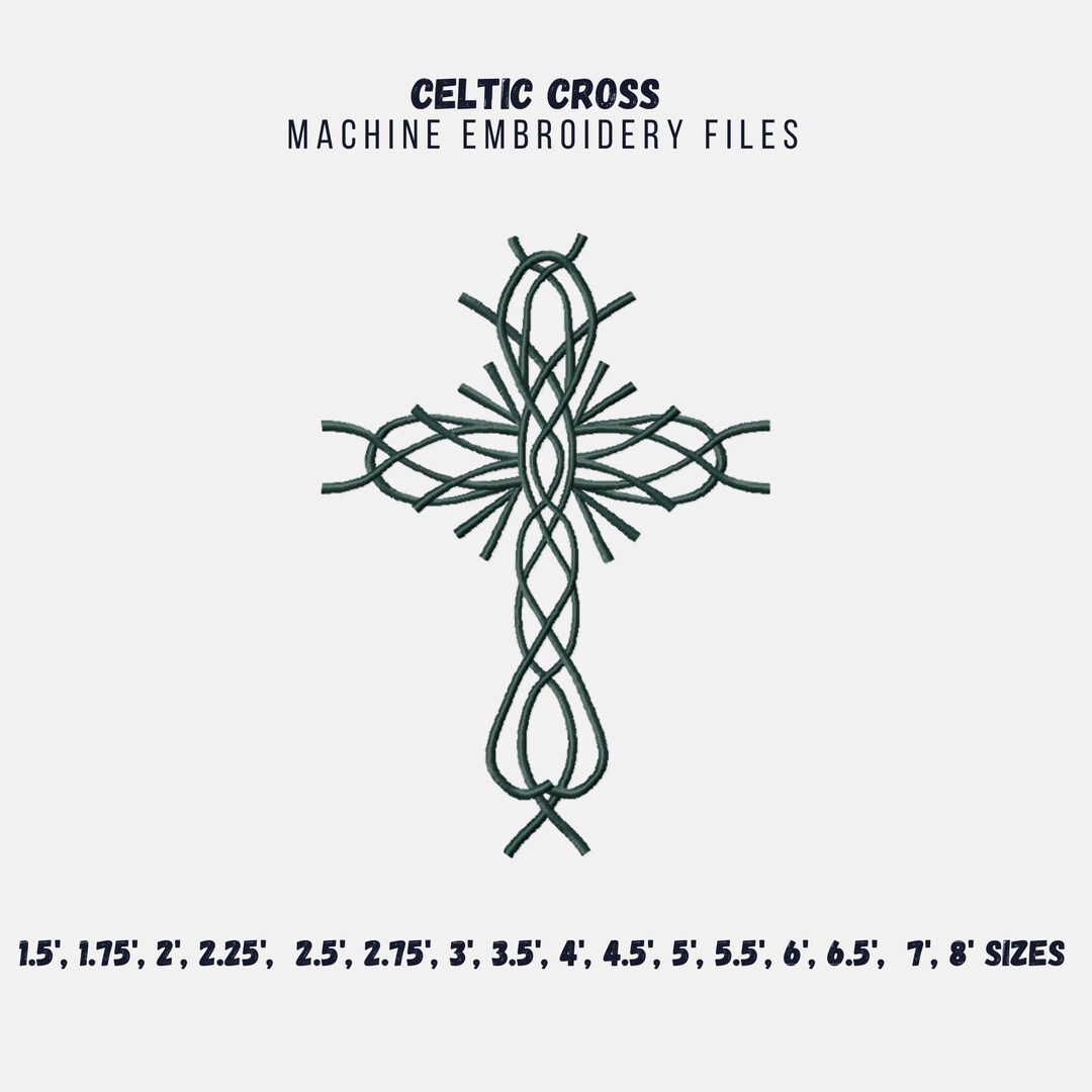 Religious Cross Machine Embroidery Designs, Cross With Vines Embroidery ...