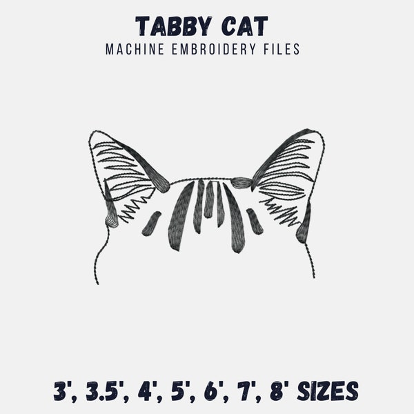 Cat Tabby Embroidery Etsy