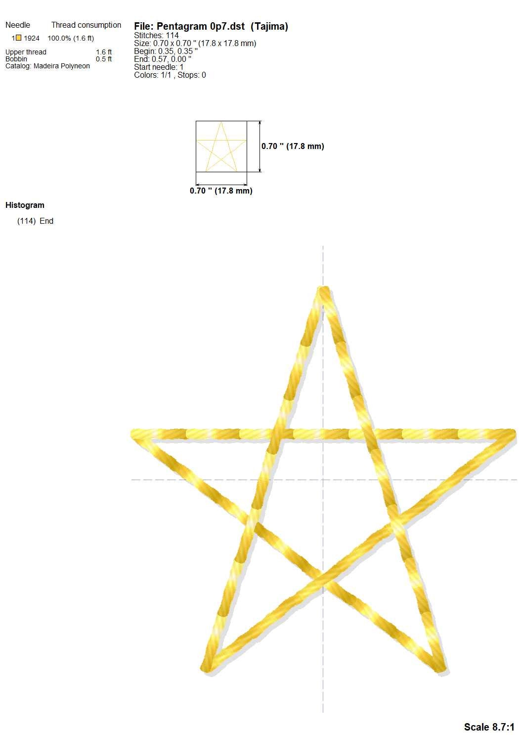 Pentagram Machine Embroidery Design: Pagan Star Applique (digital Files ...