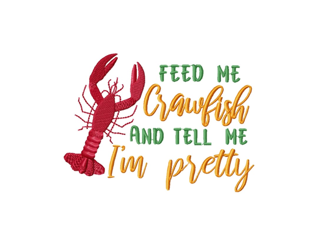 Cajun Embroidery Files for Machine With Crawfish for Girls, 5 Sizes - Etsy