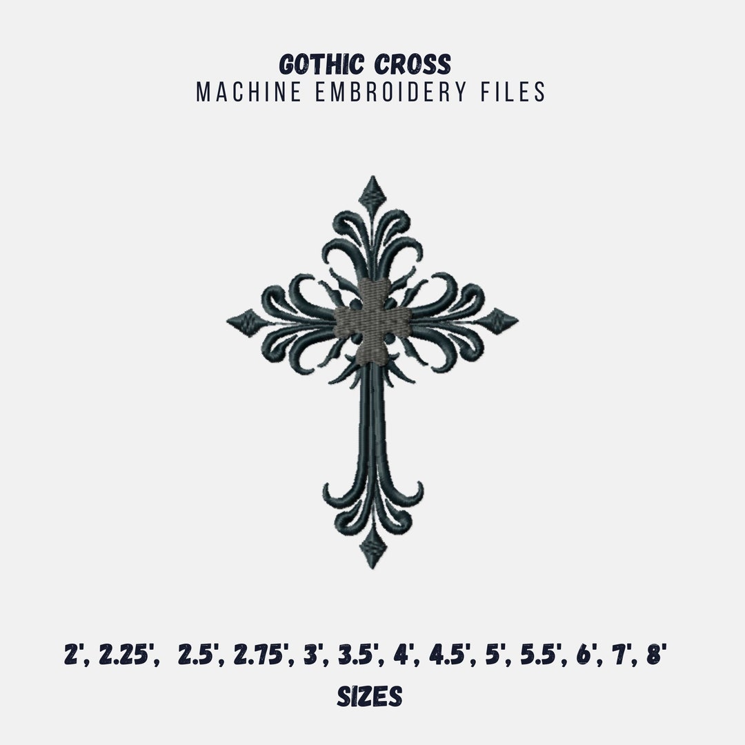 Gothic Cross Machine Embroidery Design: Religious Cross (digital Files ...
