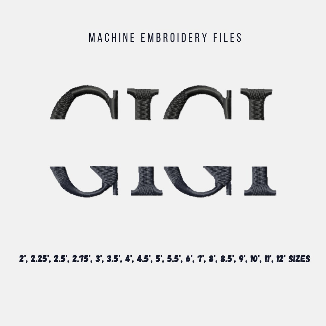 Gigi Split Word Machine Embroidery Design: 2in - 12in - Etsy