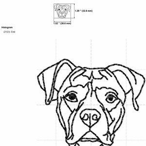 Boxer Dog Face Machine Embroidery Design Outline, Dog Sketch Embroidery ...