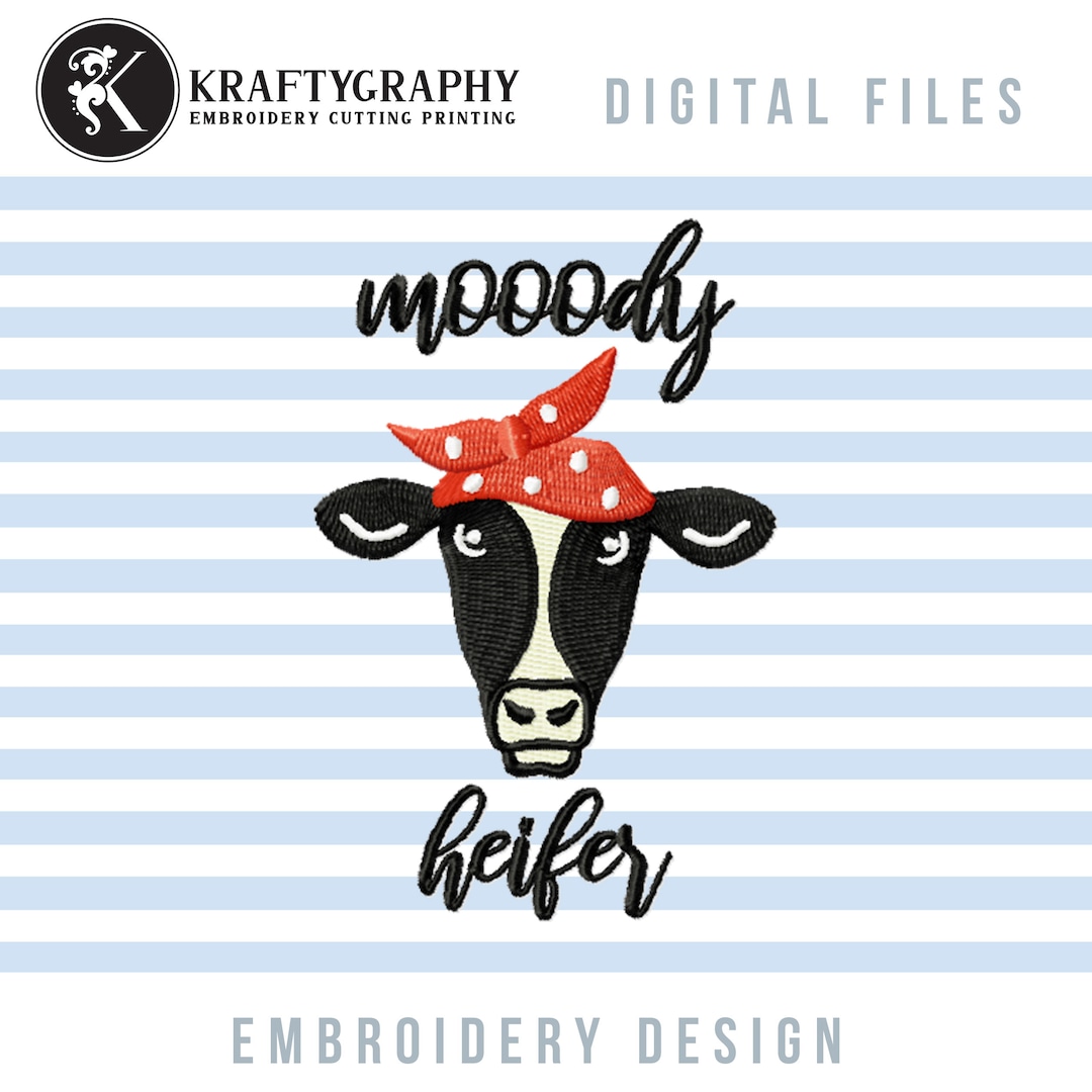Cow Pes, Heifer With Bandana Jef, Cow Head Embroidery Patterns, Cow ...