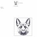 Belgian Malinois Dog Face Machine Embroidery Design, Backstitch Run: 3 ...