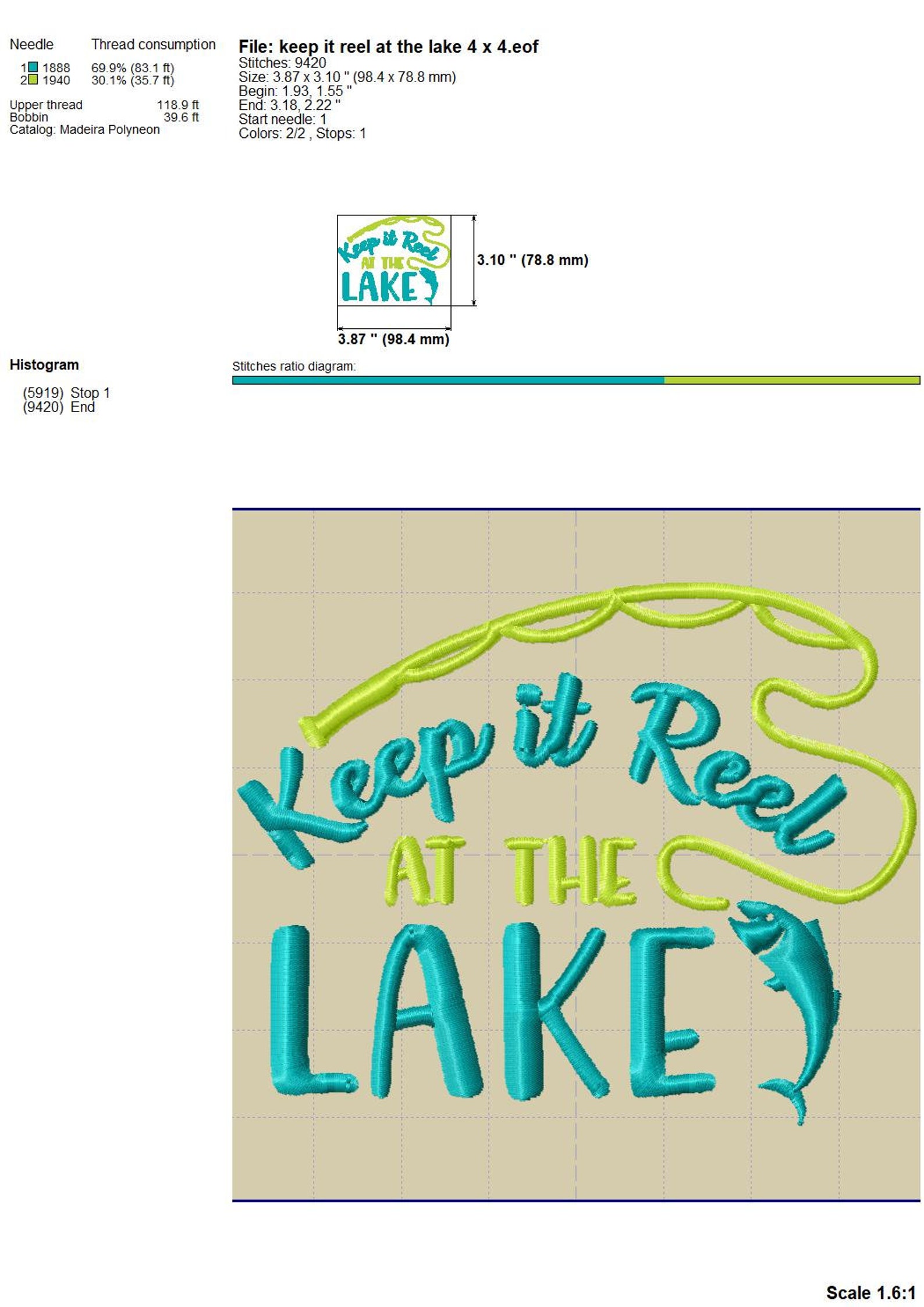 Lake Fishing Machine Embroidery Designs Lake Embroidery - Etsy