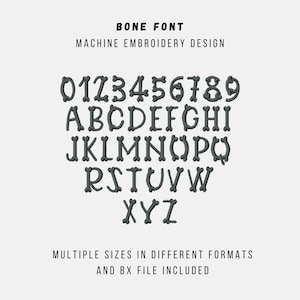 Bones Alphabet Machine Embroidery Font, 7 Sizes, Multiple Formats, Bx ...