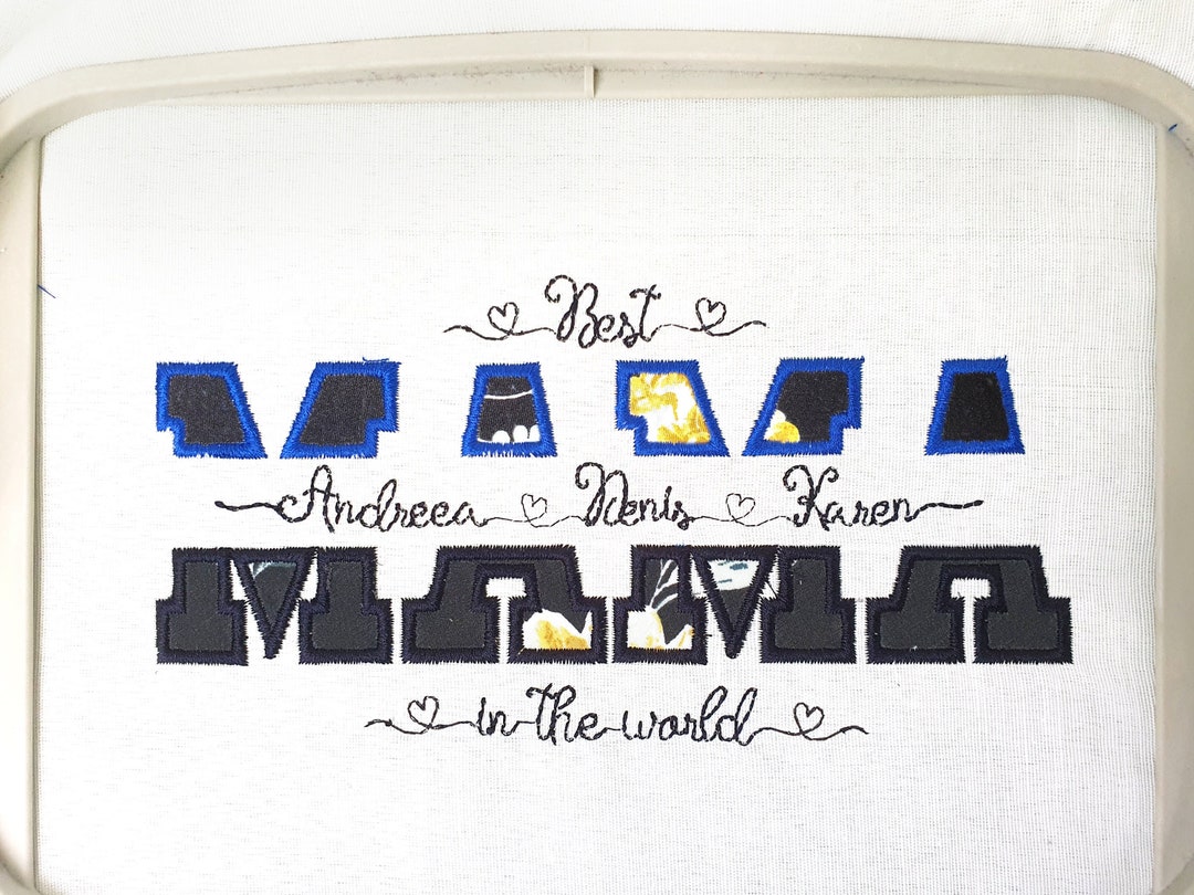 Mama Split Monogram Machine Embroidery Applique: Bx Font, Mom Patterns ...